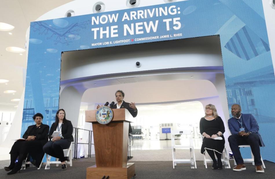 Lightfoot celebrates completion of Terminal 5 expansion | Urbanize Chicago