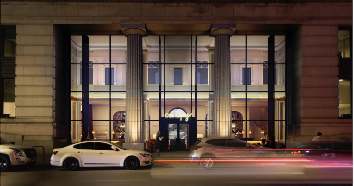 Historic Loop office building prepares to reopen as dual hotels ...