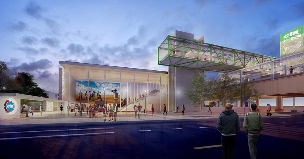Permits issued for Damen CTA Green Line station | Urbanize Chicago