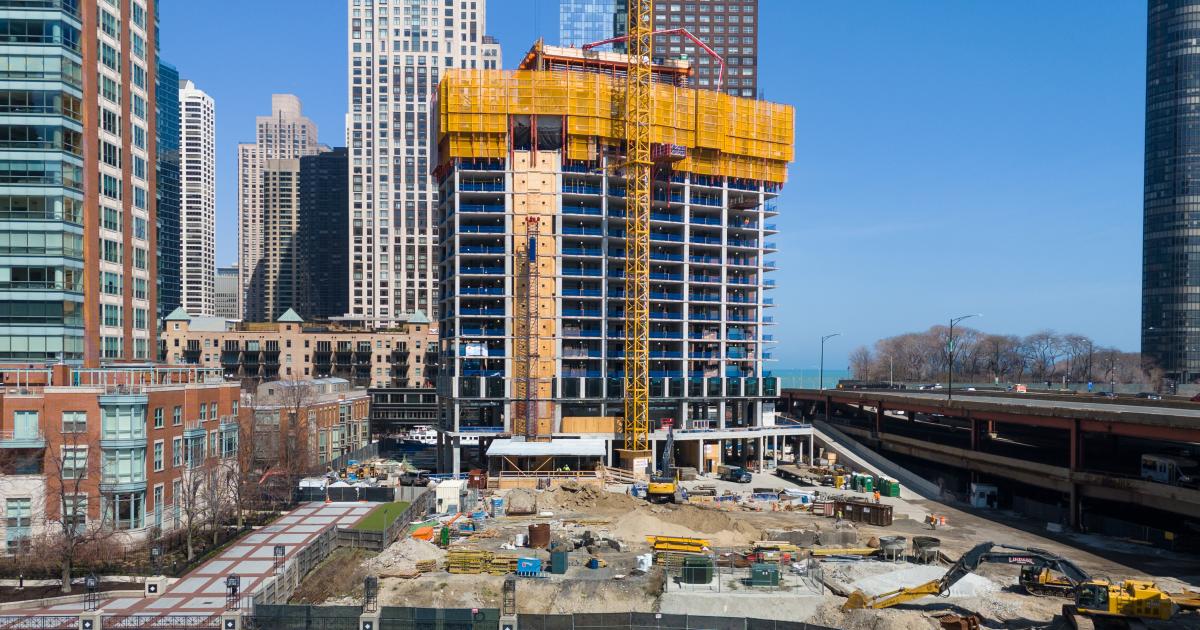 Facade installation begins on 400 Lake Shore Drive | Urbanize Chicago
